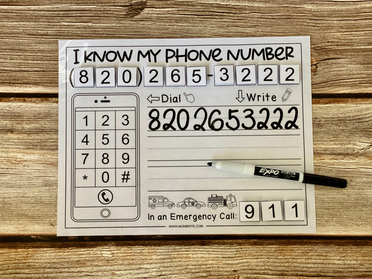 I Know My Phone Number Activity – Mombrite