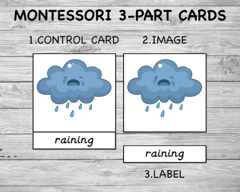 Weather 3-Part Montessori Cards – Mombrite